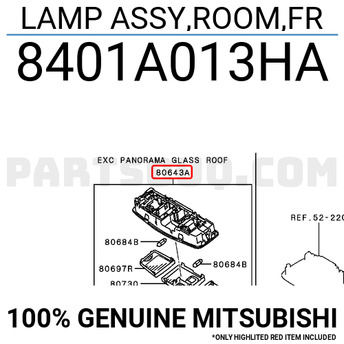 LAMP ASSY,ROOM,FR 8401A013HA | Mitsubishi Parts | PartSouq