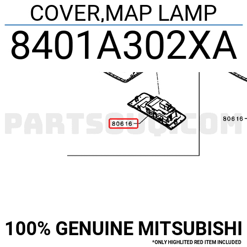 COVER,MAP LAMP 8401A302XA | Mitsubishi Parts | PartSouq