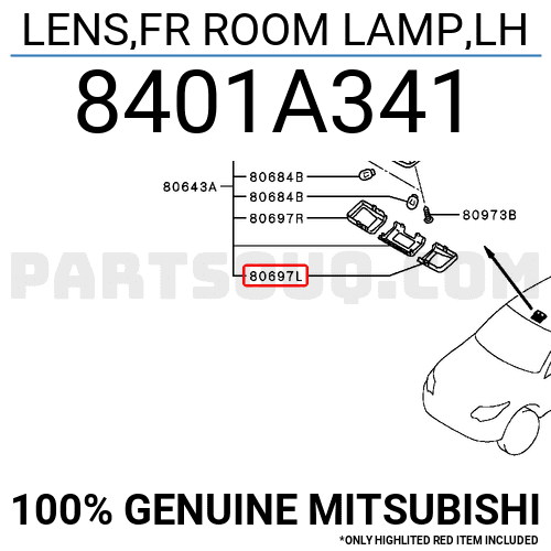 LENS,FR ROOM LAMP,LH 8401A341 | Mitsubishi Parts | PartSouq