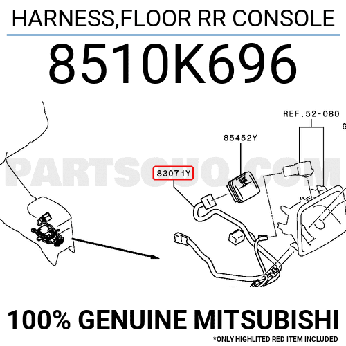 HARNESS,FLOOR RR CONSOLE 8510K696 | Mitsubishi Parts | PartSouq