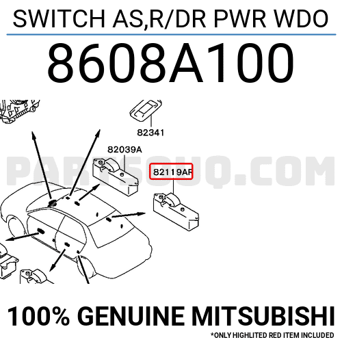 SWITCH AS,R/DR PWR WDO 8608A100 | Mitsubishi Parts | PartSouq