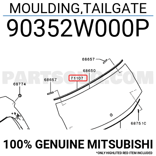 MOULDING,TAILGATE 90352W000P | Mitsubishi Parts | PartSouq