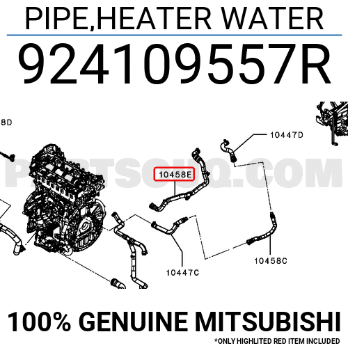 PIPE,HEATER WATER 924109557R | Mitsubishi Parts | PartSouq