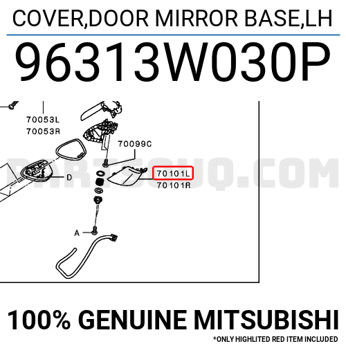 COVER,DOOR MIRROR BASE,LH 96313W030P | Mitsubishi Parts | PartSouq