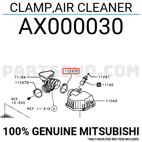 CLAMP,AIR CLEANER AX000030 | Mitsubishi Parts | PartSouq