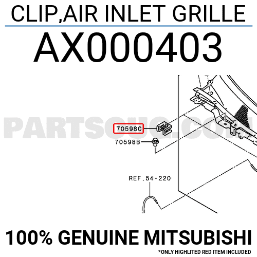 CLIP,AIR INLET GRILLE AX000403 | Mitsubishi Parts | PartSouq