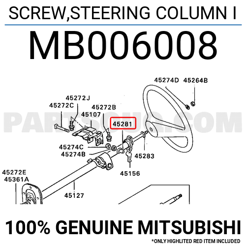 SCREW,STEERING COLUMN I MB006008 | Mitsubishi Parts | PartSouq
