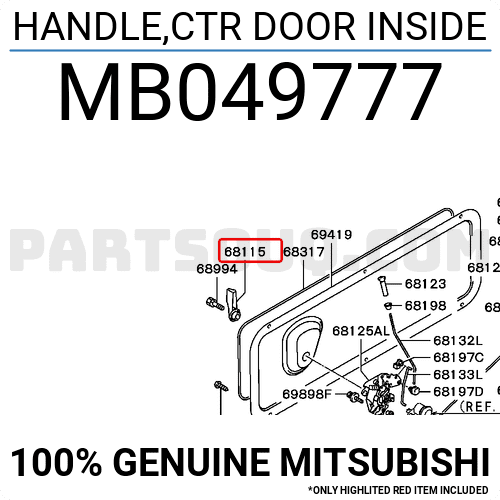 HANDLE,CTR DOOR INSIDE MB049777 | Mitsubishi Parts | PartSouq