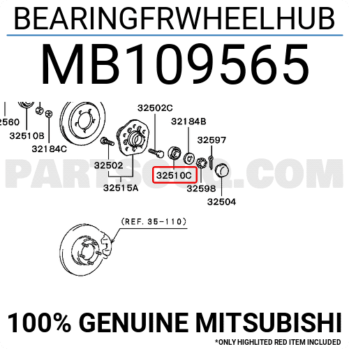 BEARINGFRWHEELHUB MB109565 | Mitsubishi Parts | PartSouq