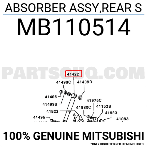 ABSORBER ASSY,REAR S MB110514 | Mitsubishi Parts | PartSouq