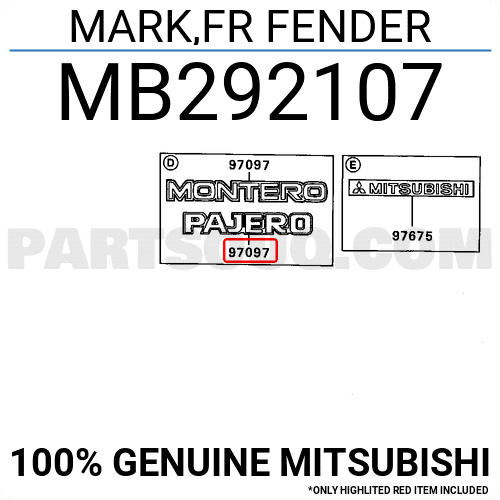 MARK,FR FENDER MB292107 | Mitsubishi Parts | PartSouq