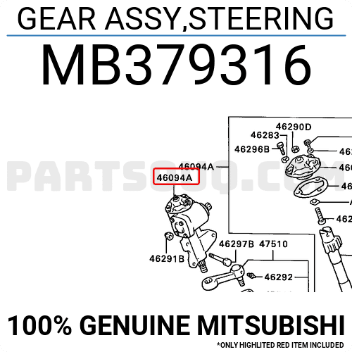 GEAR ASSY,STEERING MB379316 | Mitsubishi Parts | PartSouq