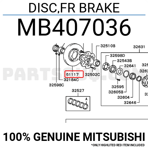 DISC,FR BRAKE MB407036 | Mitsubishi Parts | PartSouq