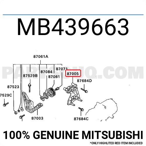 BRKT,A/C COOLER COMPRESSOR MB439663 | Mitsubishi Parts | PartSouq