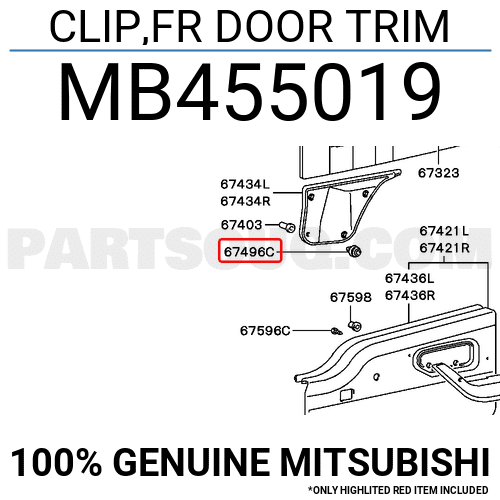 CLIP,FR DOOR TRIM MB455019 | Mitsubishi Parts | PartSouq