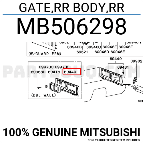 GATE,RR BODY,RR MB506298 | Mitsubishi Parts | PartSouq