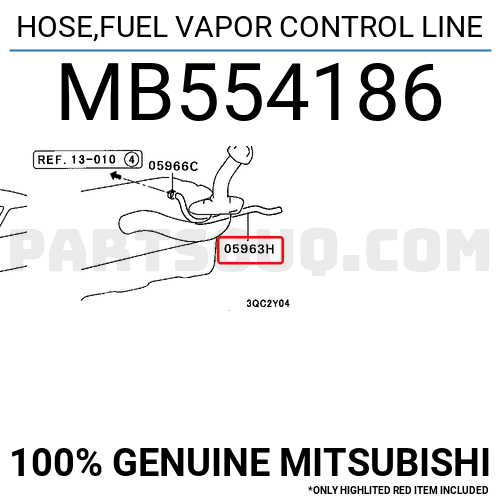 HOSE,FUEL VAPOR CONTROL LINE MB554186 | Mitsubishi Parts | PartSouq