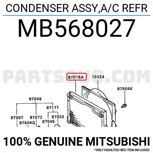 CONDENSER ASSY,A/C REFR MB568027 | Mitsubishi Parts | PartSouq