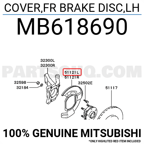 COVER,FR BRAKE DISC,LH MB618690 | Mitsubishi Parts | PartSouq