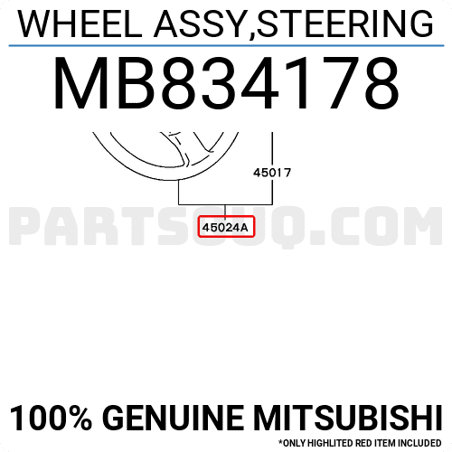 WHEEL ASSY,STEERING MB834178 | Mitsubishi Parts | PartSouq