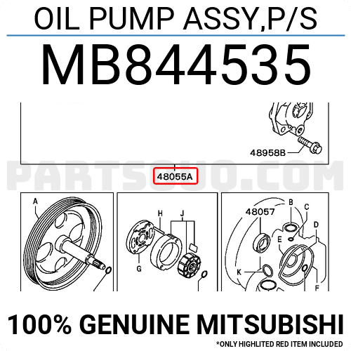 OIL PUMP ASSY,P/S MB844535 | Mitsubishi Parts | PartSouq
