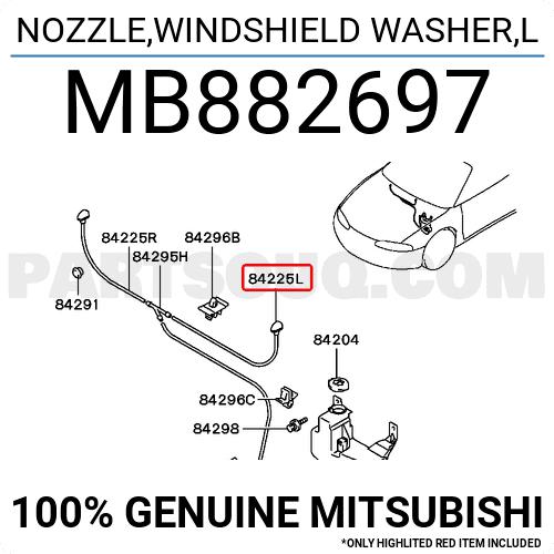 NOZZLE,WINDSHIELD WASHER,L MB882697 | Mitsubishi Parts | PartSouq