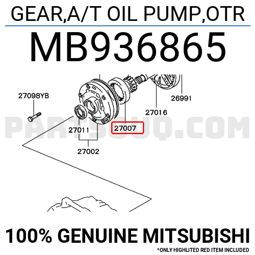 GEAR,A/T OIL PUMP,OTR MB936865 | Mitsubishi Parts | PartSouq