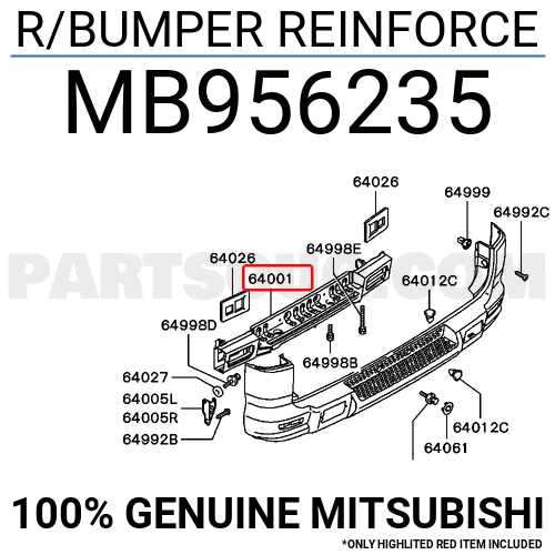 R/BUMPER REINFORCE MB956235 | Mitsubishi Parts | PartSouq