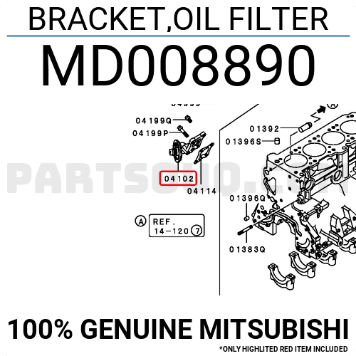 BRACKET,OIL FILTER MD008890 | Mitsubishi Parts | PartSouq