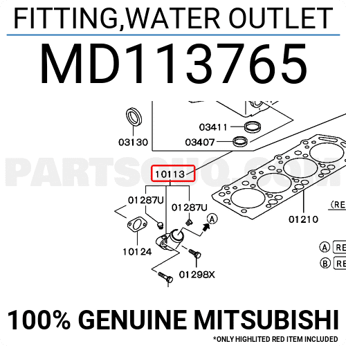 FITTING,WATER OUTLET MD113765 | Mitsubishi Parts | PartSouq