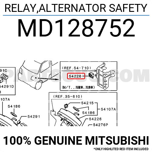 RELAY,ALTERNATOR SAFETY MD128752 | Mitsubishi Parts | PartSouq