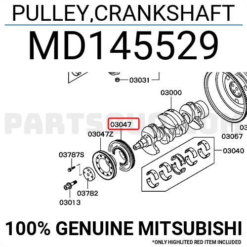 PULLEY,CRANKSHAFT MD145529 | Mitsubishi Parts | PartSouq
