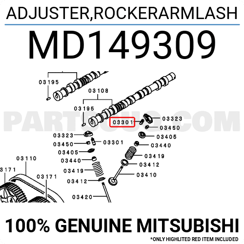 ADJUSTER,ROCKERARMLASH MD149309 | Mitsubishi Parts | PartSouq