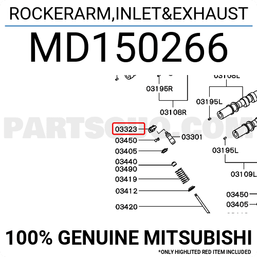 ROCKERARM,INLET&EXHAUST MD150266 | Mitsubishi Parts | PartSouq