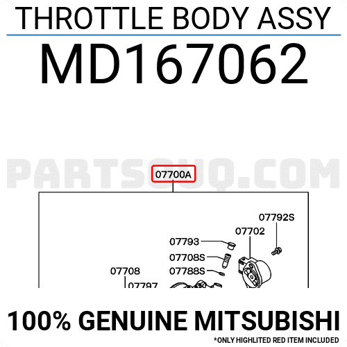 THROTTLE BODY ASSY MD167062 | Mitsubishi Parts | PartSouq
