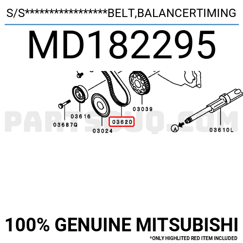 S/S*****************BELT,BALANCERTIMING MD182295 | Mitsubishi Parts ...