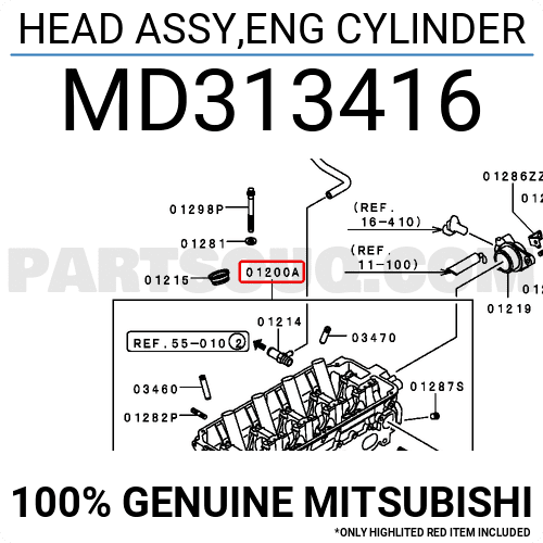 HEAD ASSY,ENG CYLINDER MD313416 | Mitsubishi Parts | PartSouq