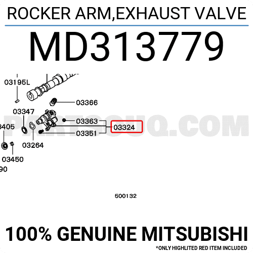 ROCKER ARM,EXHAUST VALVE MD313779 | Mitsubishi Parts | PartSouq