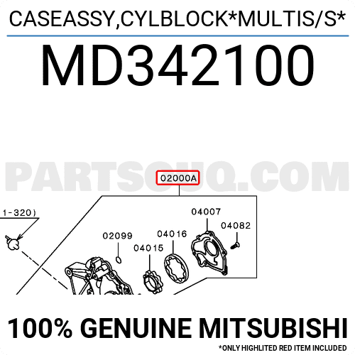 CASEASSY,CYLBLOCK*MULTIS/S* MD342100 | Mitsubishi Parts | PartSouq