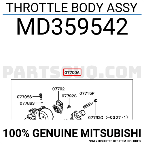 THROTTLE BODY ASSY MD359542 | Mitsubishi Parts | PartSouq