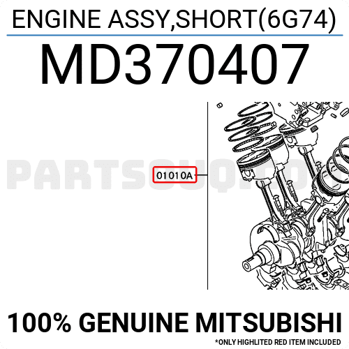 ENGINE ASSY,SHORT(6G74) MD370407 | Mitsubishi Parts | PartSouq