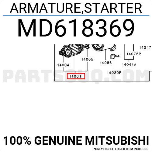 ARMATURE,STARTER MD618369 | Mitsubishi Parts | PartSouq