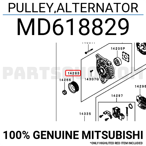PULLEY,ALTERNATOR MD618829 | Mitsubishi Parts | PartSouq