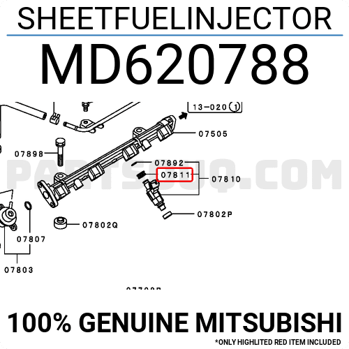 SHEETFUELINJECTOR MD620788 | Mitsubishi Parts | PartSouq