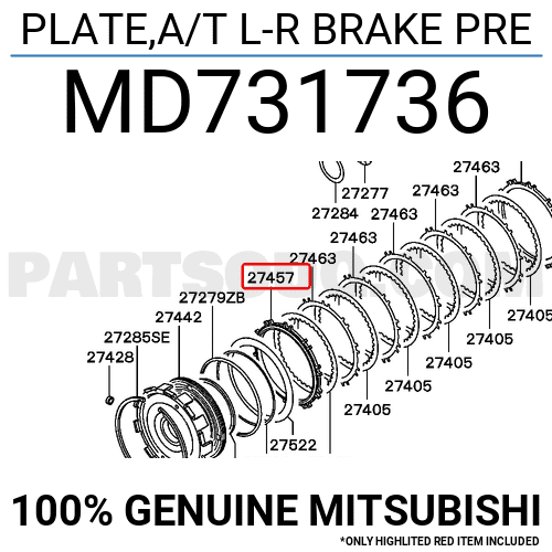 PLATE,A/T L-R BRAKE PRE MD731736 | Mitsubishi Parts | PartSouq