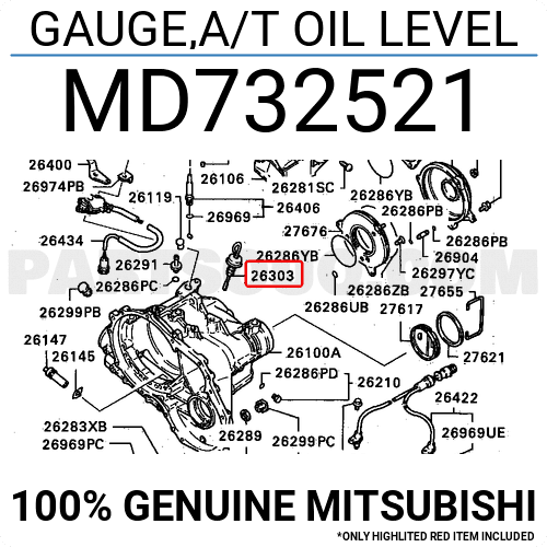 GAUGE,A/T OIL LEVEL MD732521 | Mitsubishi Parts | PartSouq