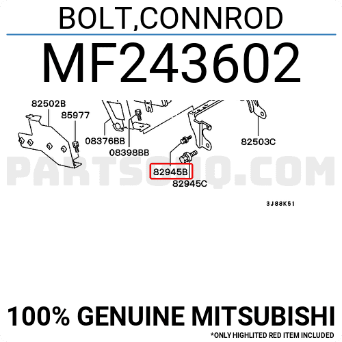 BOLT,CONNROD MF243602 | Mitsubishi Parts | PartSouq