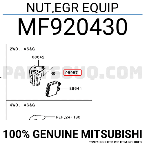 NUT,EGR EQUIP MF920430 | Mitsubishi Parts | PartSouq