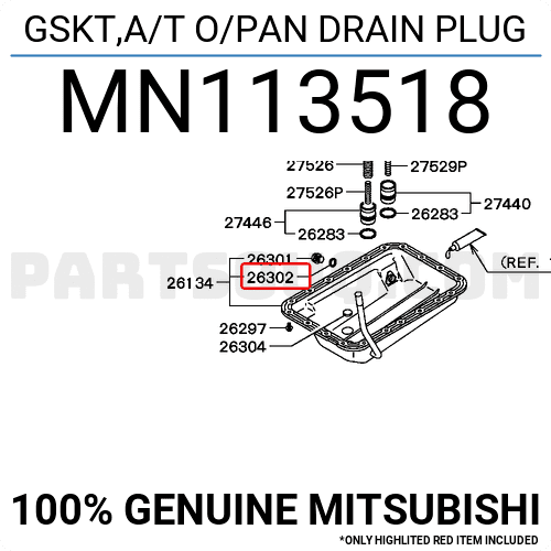 GSKT,A/T O/PAN DRAIN PLUG MN113518 | Mitsubishi Parts | PartSouq