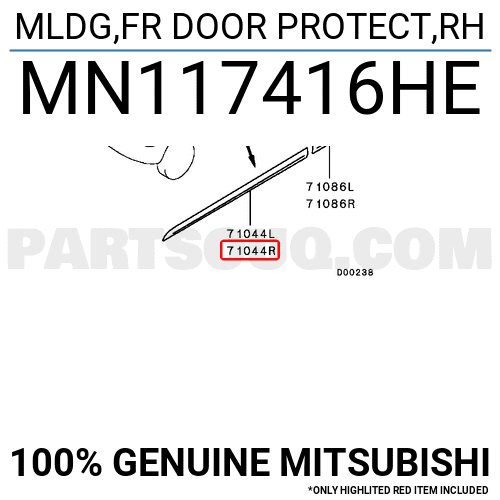 MLDG,FR DOOR PROTECT,RH MN117416HE | Mitsubishi Parts | PartSouq